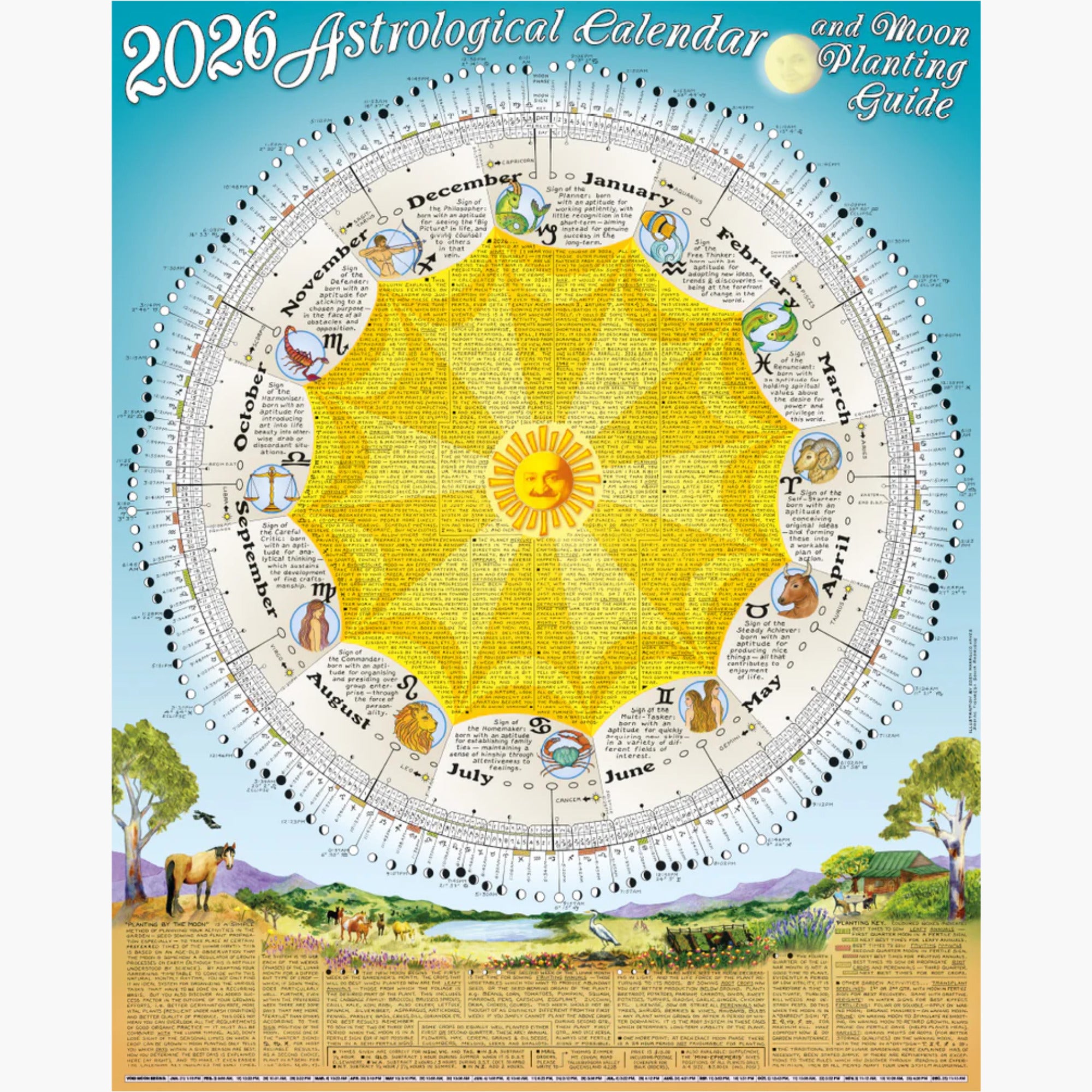 2026 Astrological Calendar and Moon Planting Guide – Threeworlds Australia