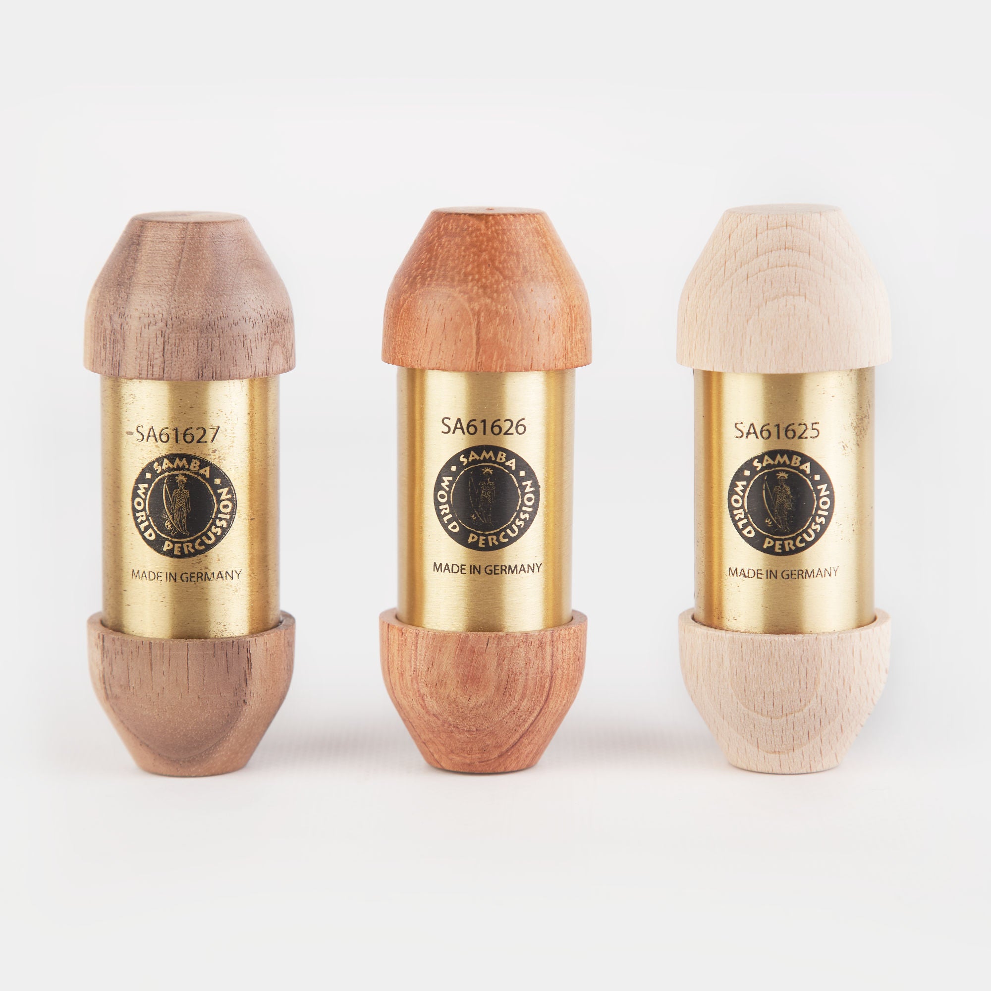 Samba Shaker Brass/ Wood – Threeworlds Australia